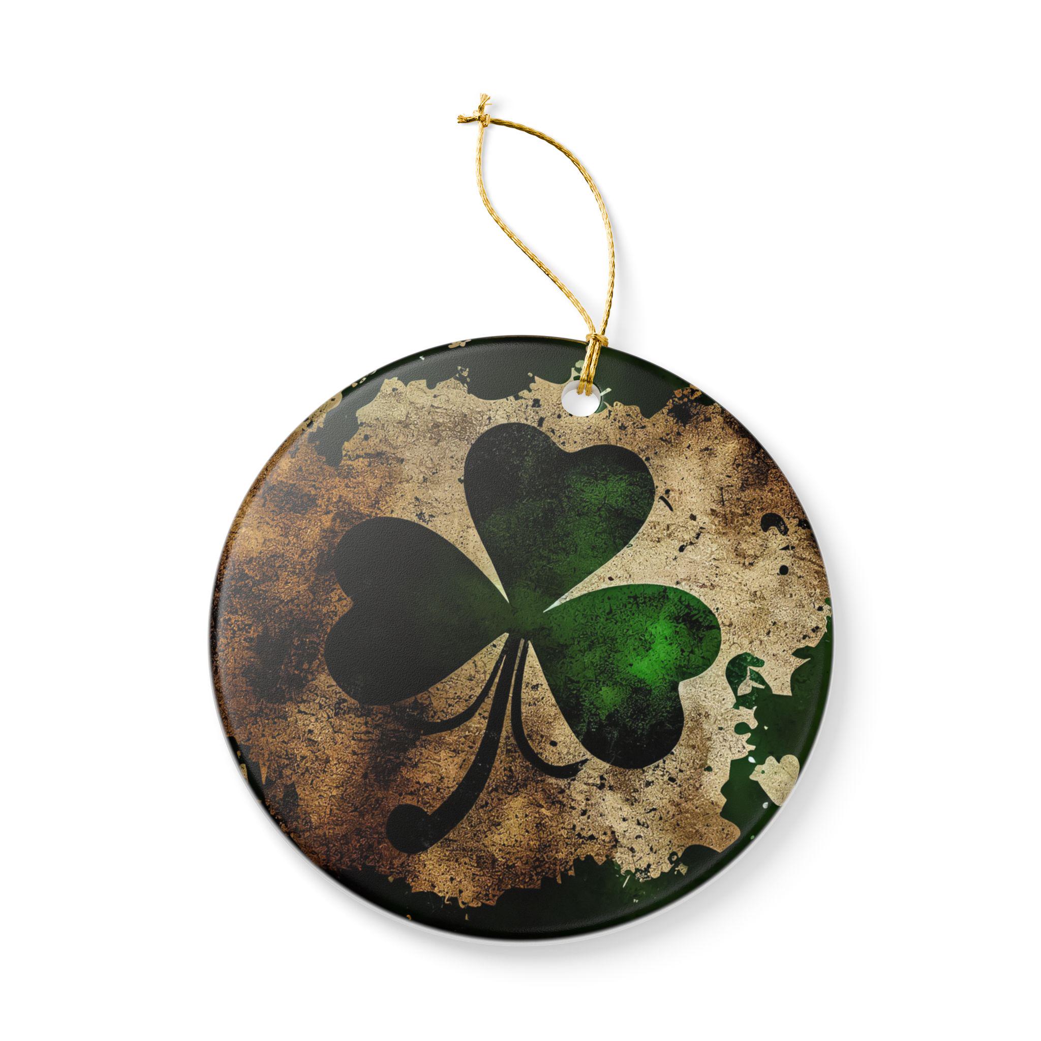 Ceramic Shamrock Ornament | Irish Christmas Tree Decor | Green Lucky ...
