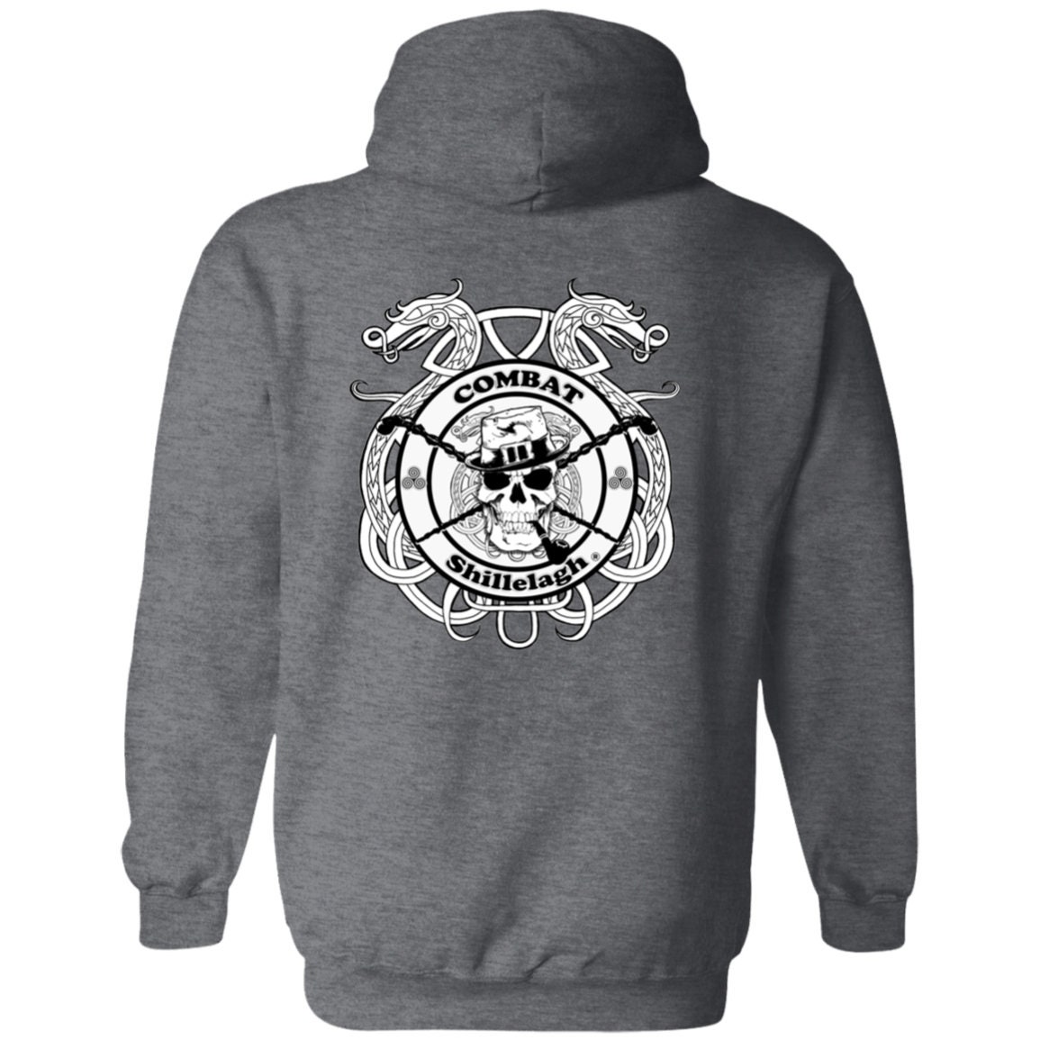 Combat Shillelagh Black and White Logo Pullover Hoodie, Irish, Ireland ...