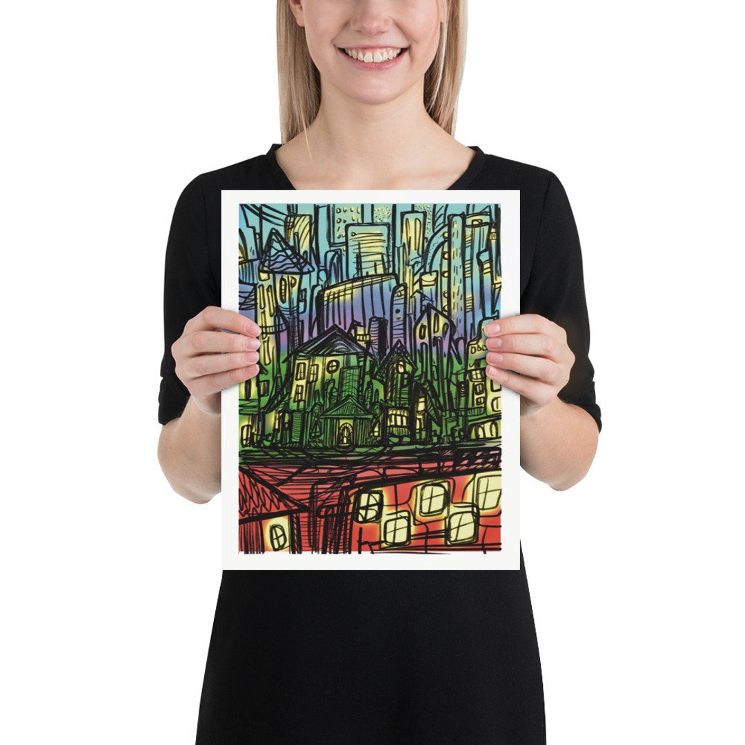 City Lights Poster - Etsy