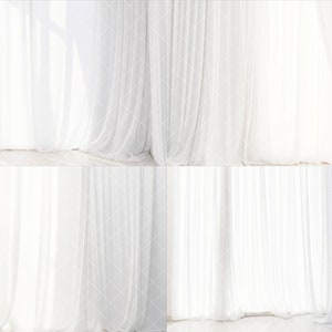 20 Digital White Sheer Curtain Backdrops Maternity Backdrop Overlays ...