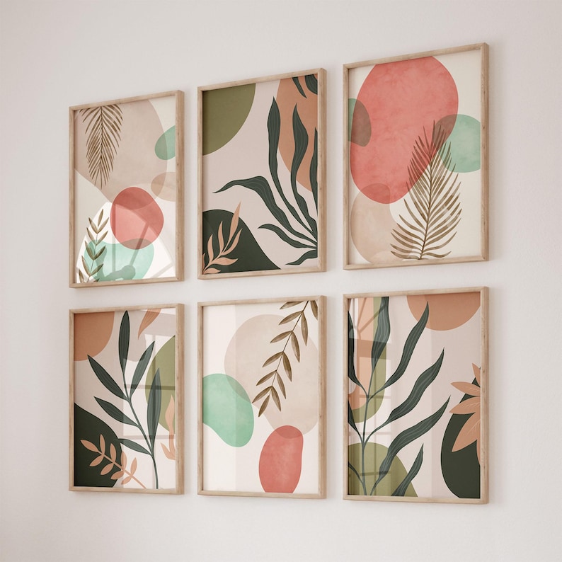 200 Modern Boho Wall Art Prints - Trendy Abstract Minimalist Gallery ...