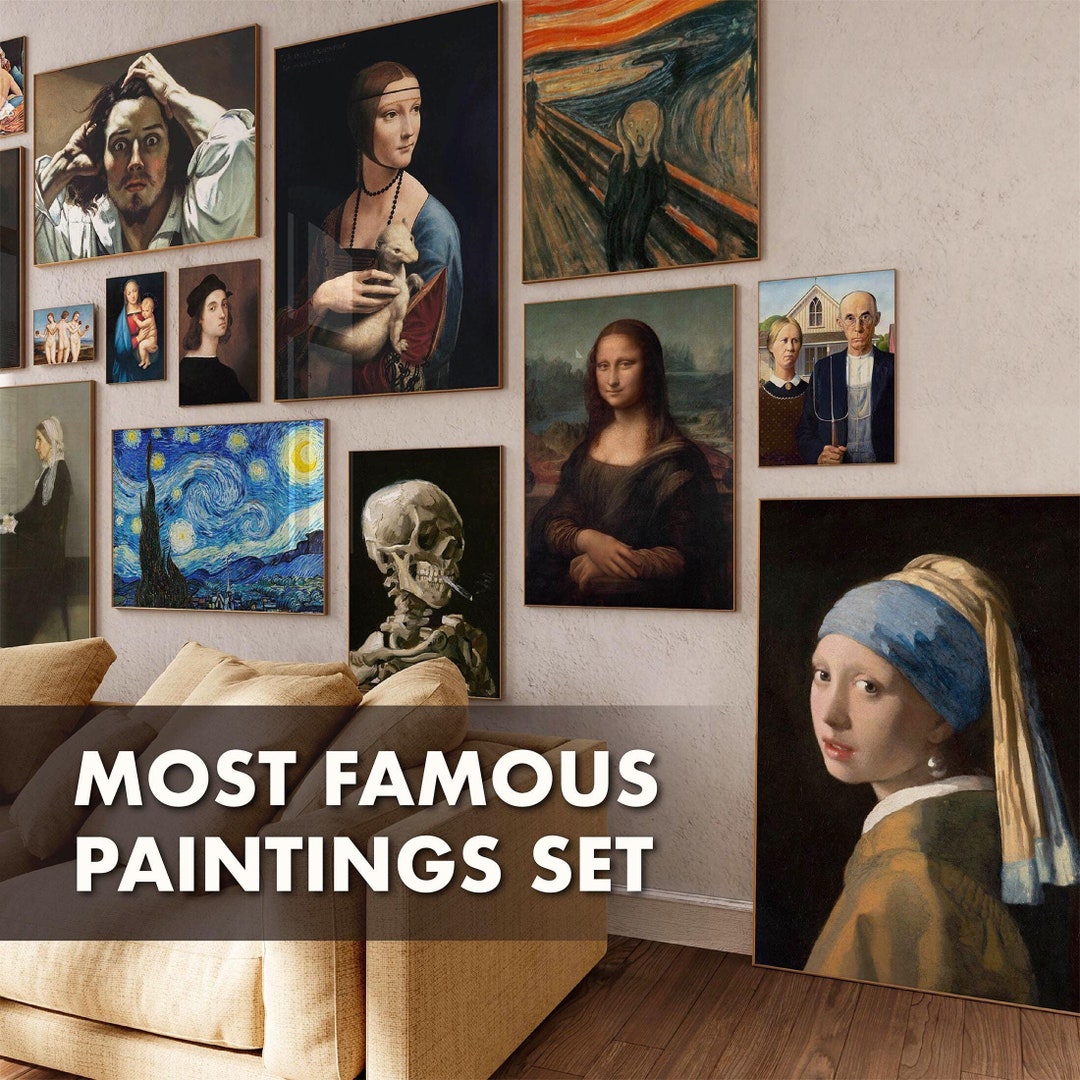100 Most Famous Paintings - Vintage Wall Art Prints Bundle - Masterpieces From Famous Artists ...