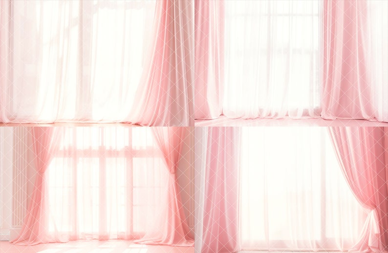 20 Digital Pink Sheer Curtain Backdrops Soft Pink Maternity - Etsy
