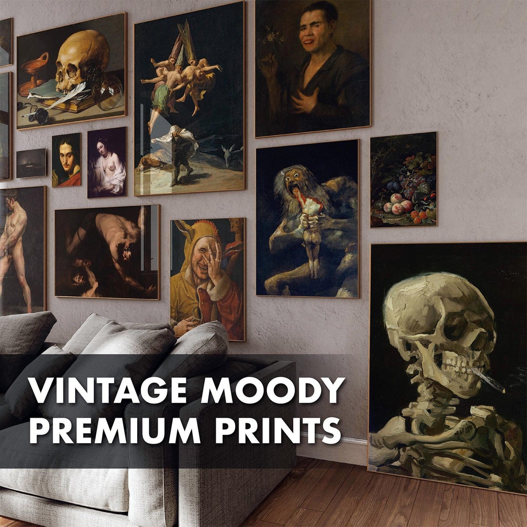 135 Vintage Moody Prints - Dark Academia Wall Art Decor - Dark Vintage ...
