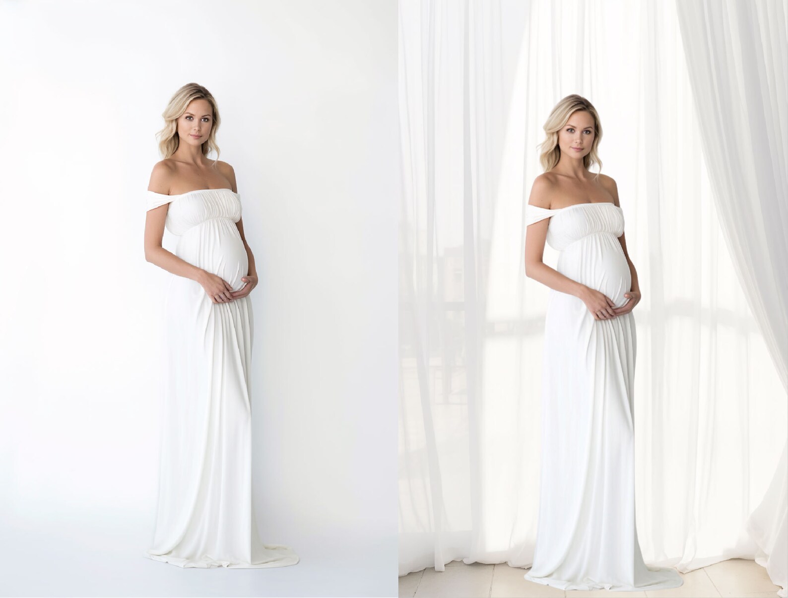 20 Digital White Sheer Curtain Backdrops Maternity Backdrop Overlays ...