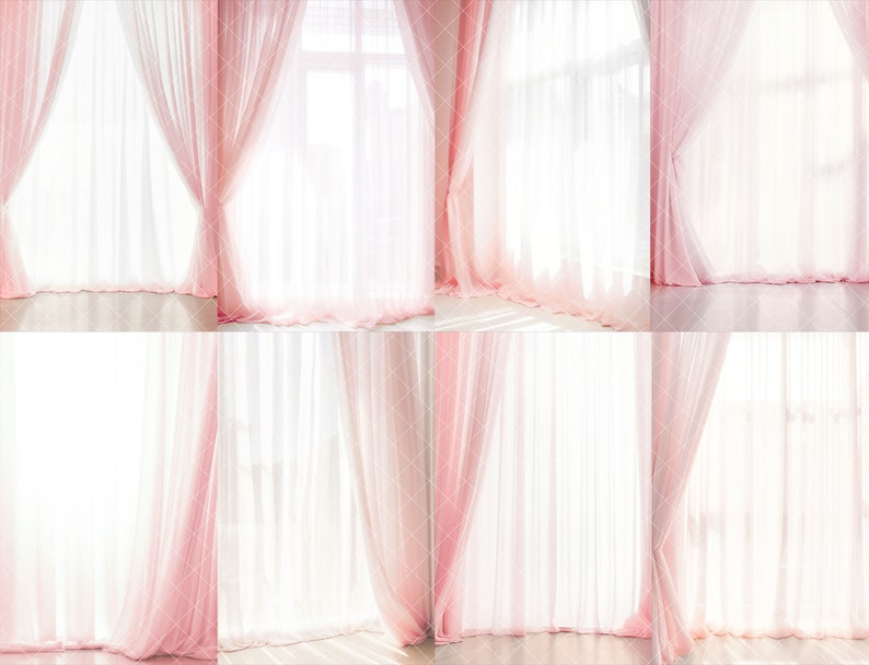 20 Digital Pink Sheer Curtain Backdrops Soft Pink Maternity Backdrop ...