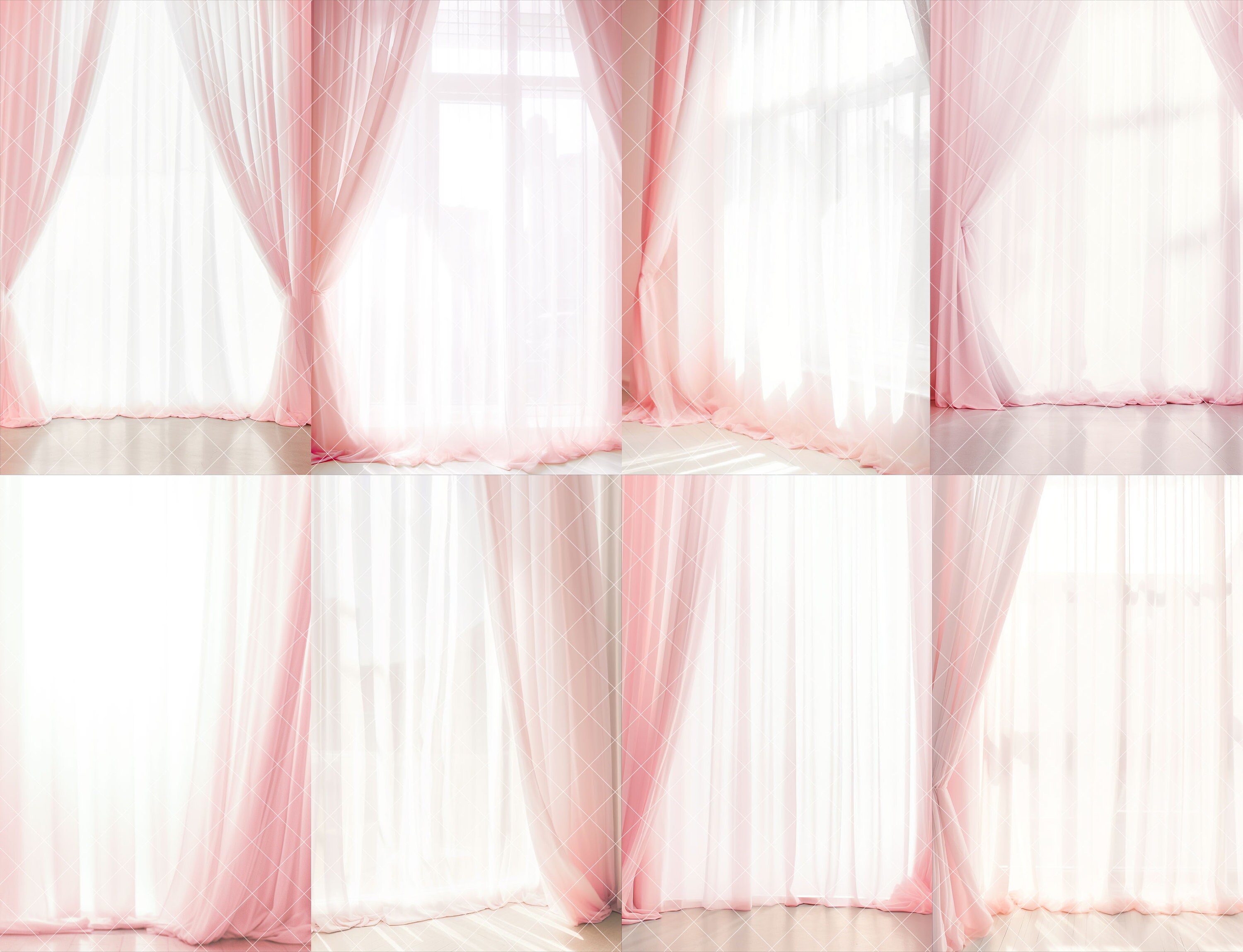 20 Digital Pink Sheer Curtain Backdrops Soft Pink Maternity Backdrop ...