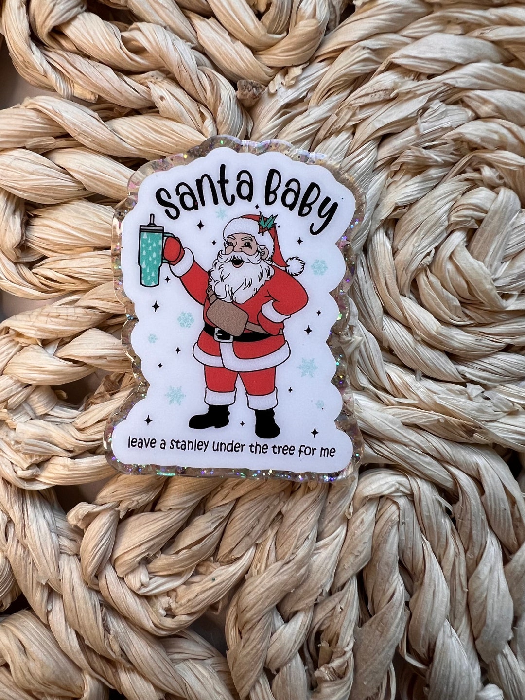 Acrylic Add on for Badge Reel-santa Baby - Etsy