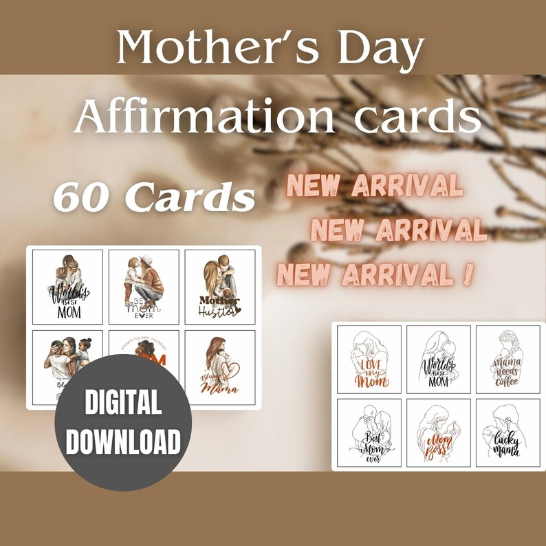 Mother’s Day Cute Affirmation Cards| 60 Printable Affirmation Cards for ...