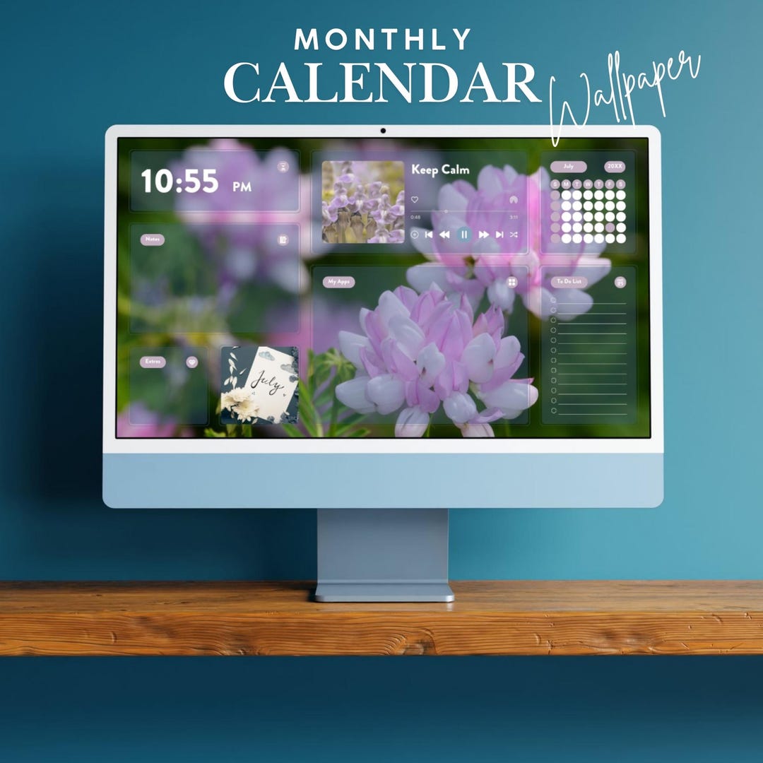 Nature Desktop Wallpaper: Monthly Calendar Organizer (digital Download ...