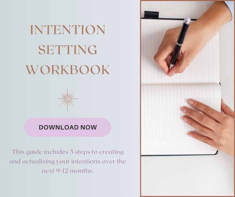 Intention Goal Setting Guide for Health and Wellness or New Year ...
