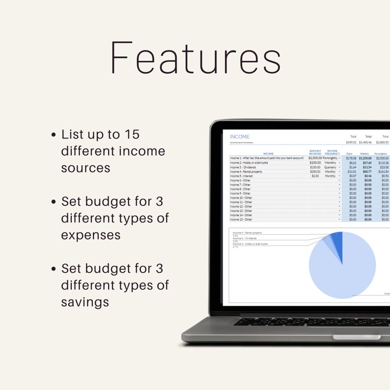 Simple Monthly Budget Spreadsheet Tracker Google Sheets Instant ...