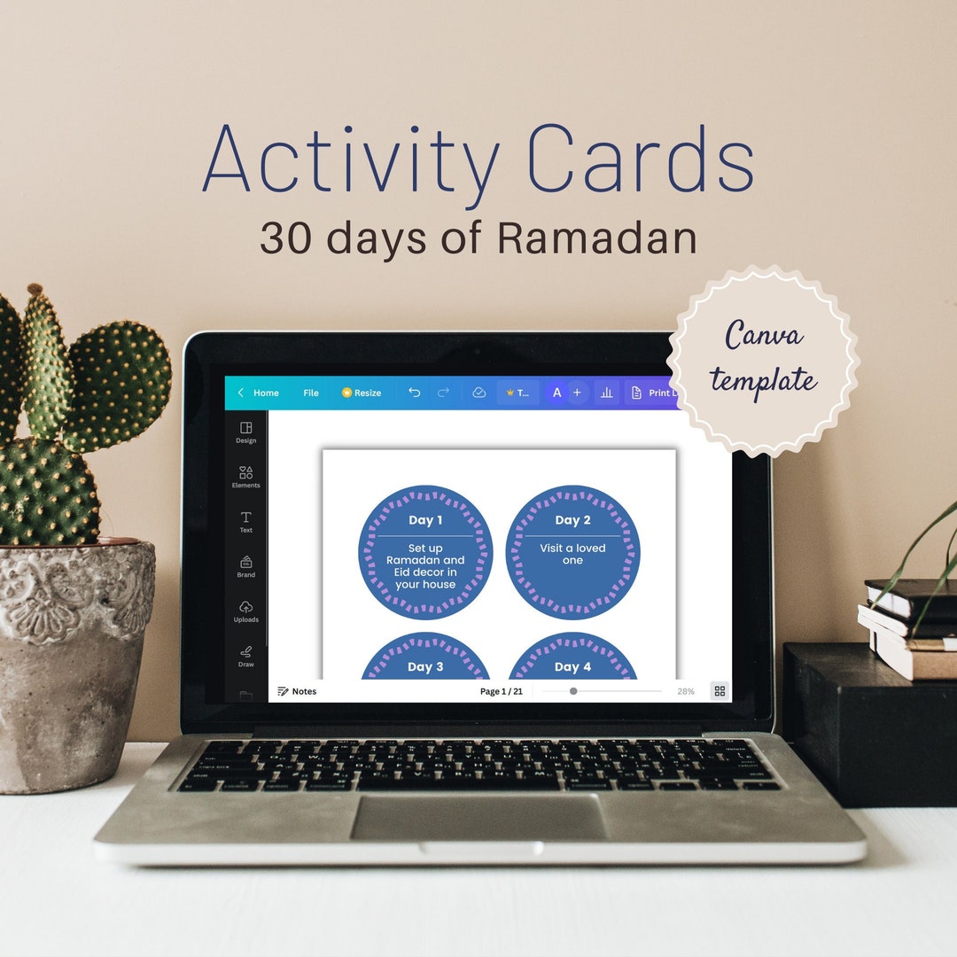 Ramadan Kids Activity Card 30 Days DIY Editable Gift Printable Coupon ...