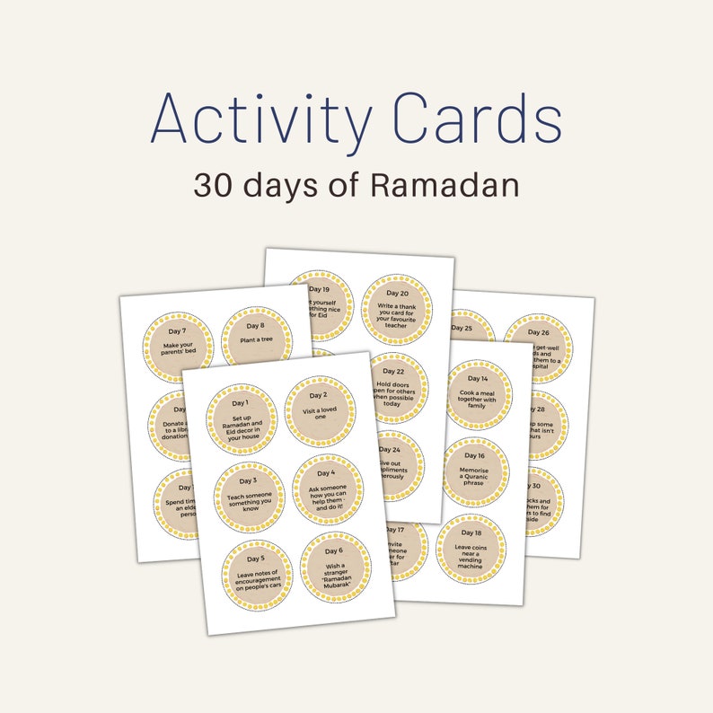 Kindness Cards | Ramadan Advent Calendar | Good Deeds | Daily ...
