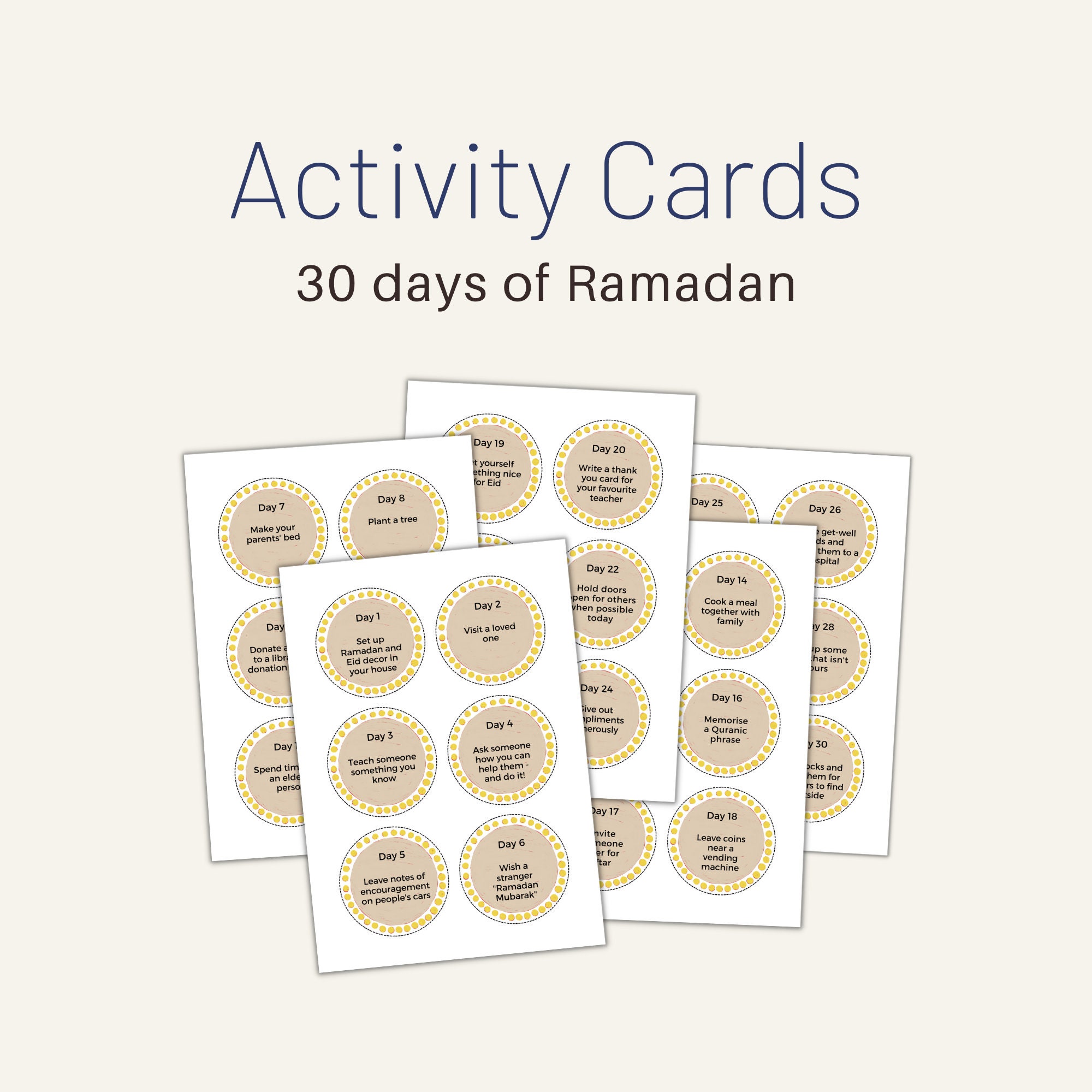 Kindness Cards | Ramadan Advent Calendar | Good Deeds | Daily ...
