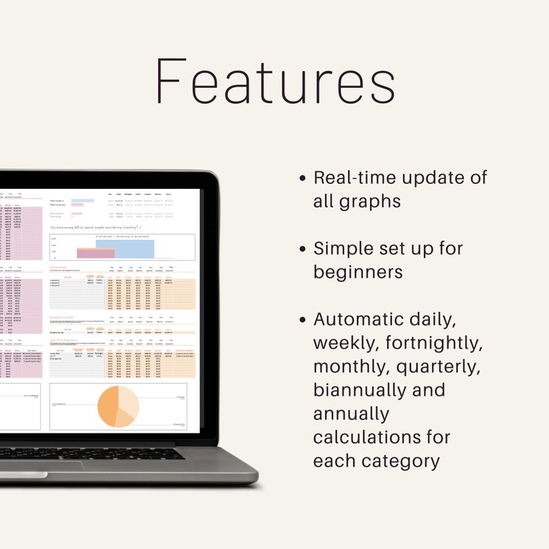 Simple Monthly Budget Spreadsheet Tracker Google Sheets Instant ...