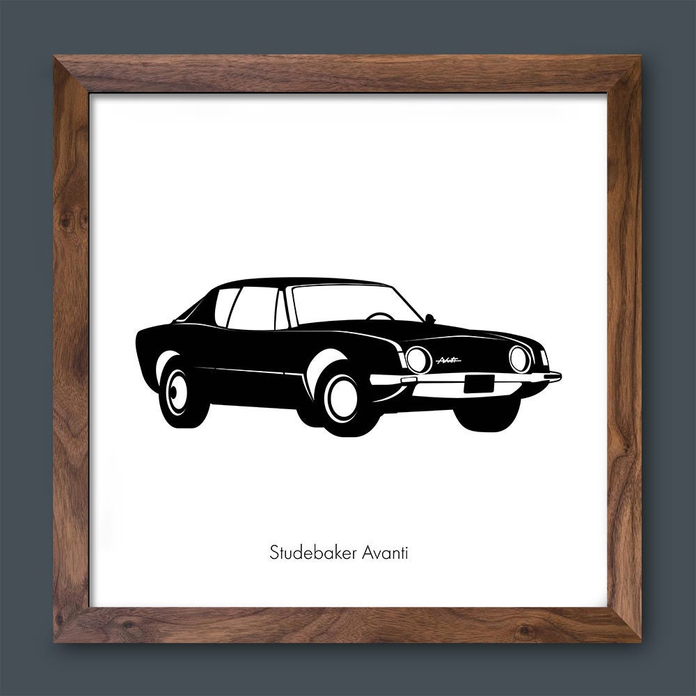 Studebaker Avanti, Classic Car Poster, Instant Digital Wall Art Print ...