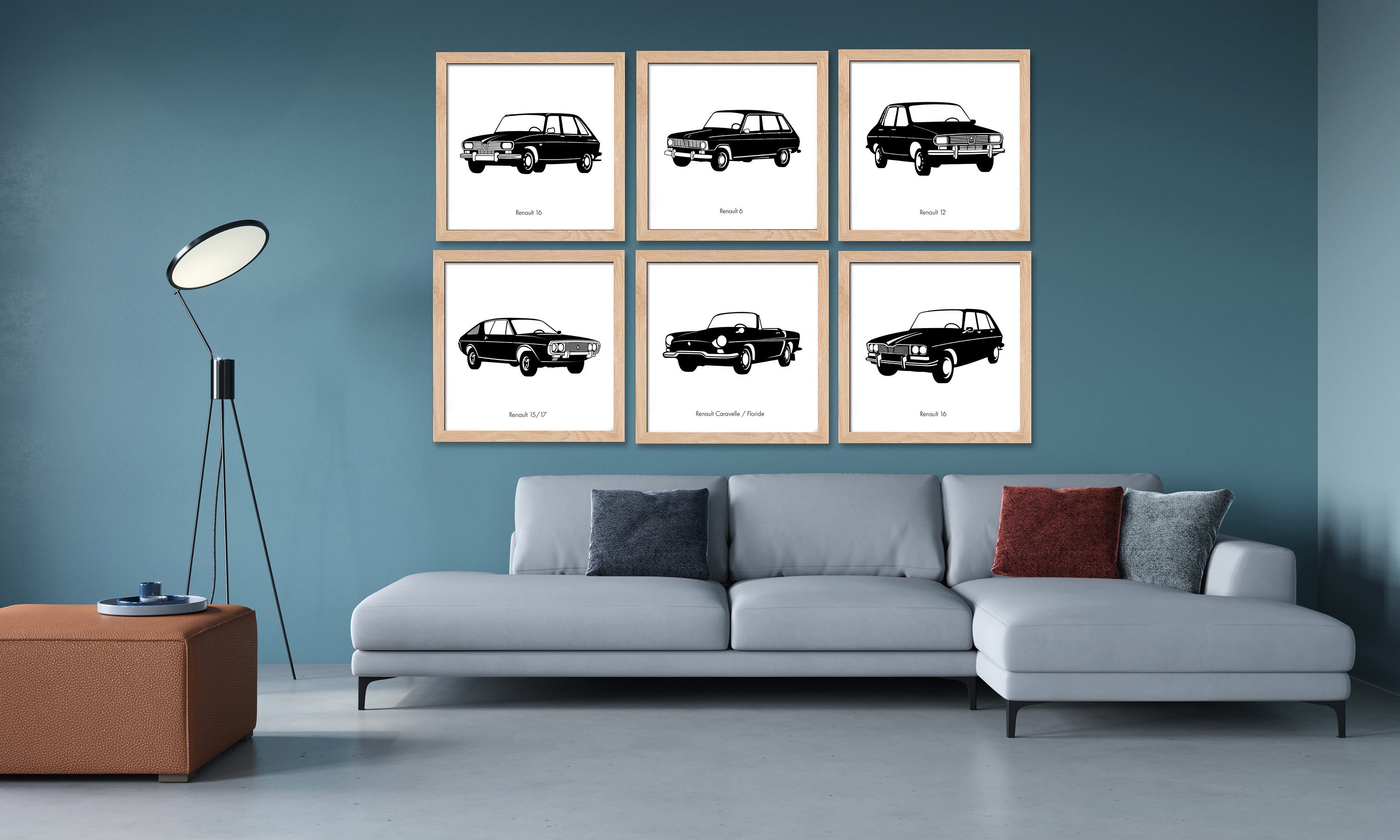 Renault 6 Classic Car Poster, Instant Digital Wall Art Print, Frensh ...
