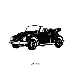 Volkswagen Beatle Cabriolet, Classic Car Poster, Instant Digital Wall ...