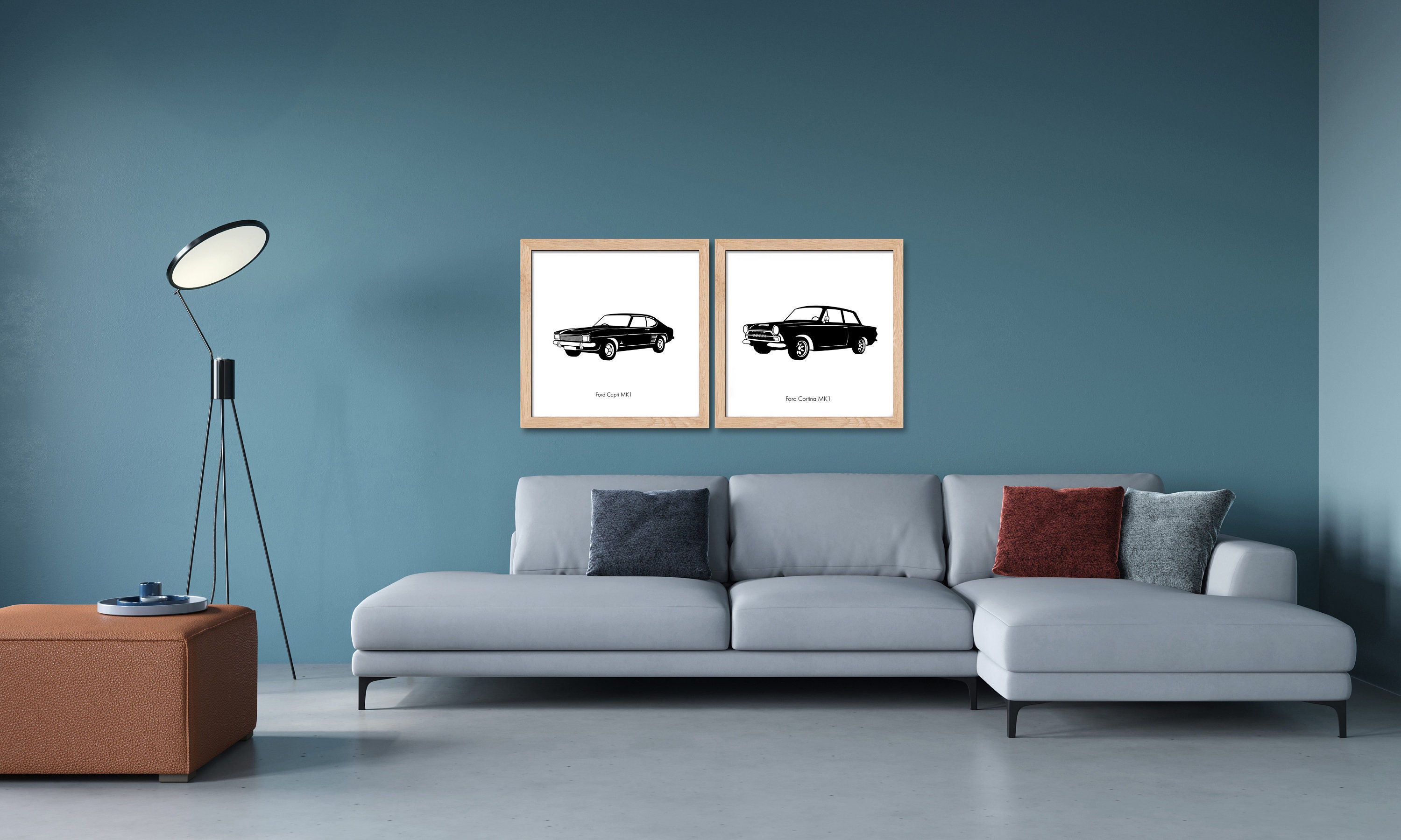 Ford Capri MK1, British Classic Car Poster Art, Oldtimer Illustration ...