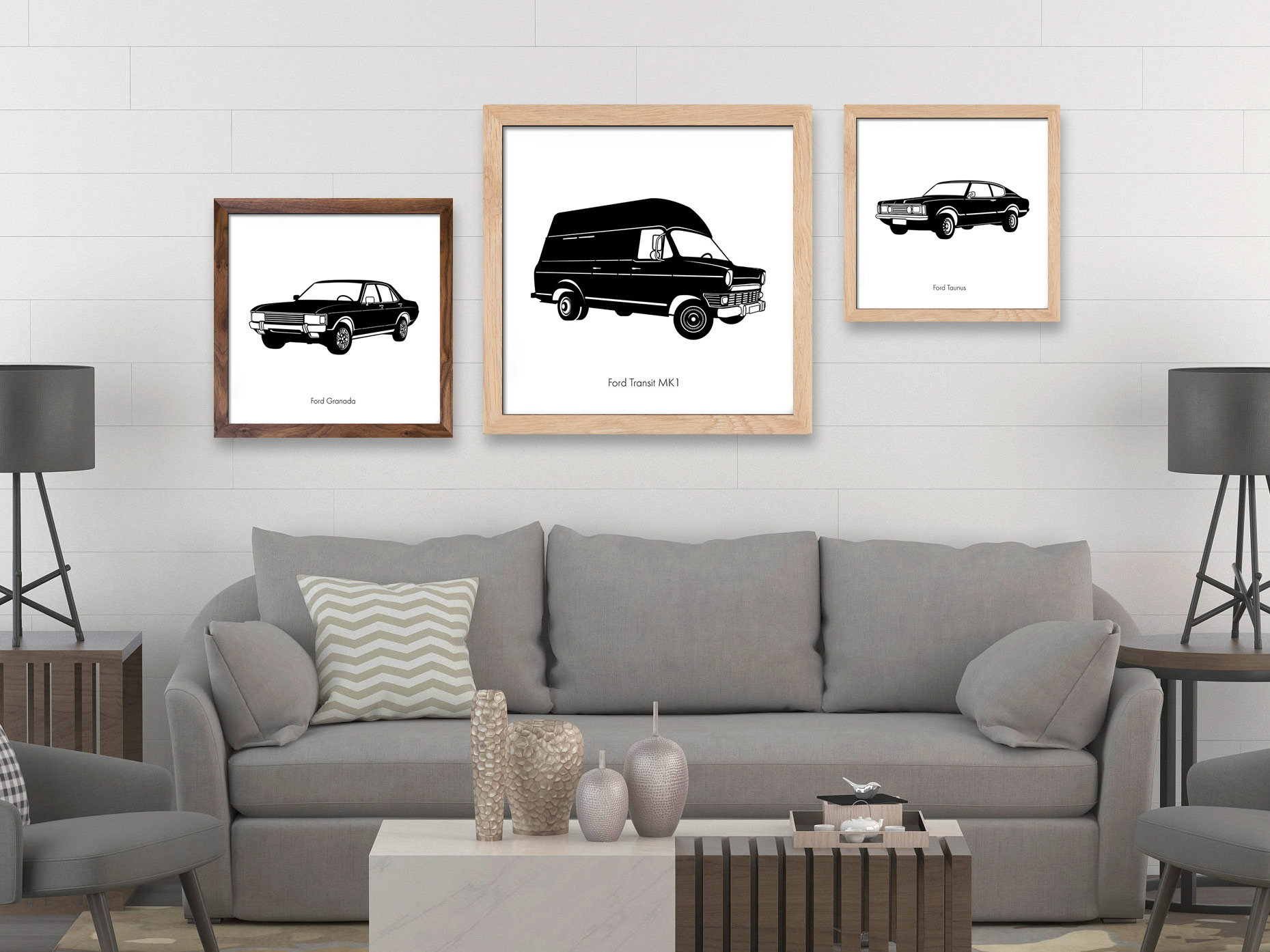Ford Transit MK1, German Classic Van Poster, Oldtimer Illustration ...