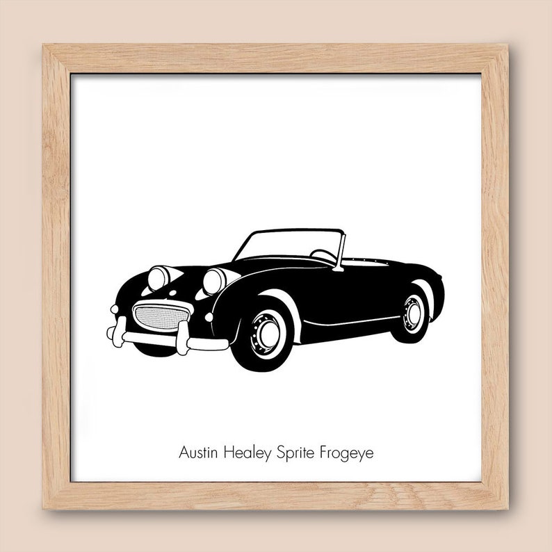 Austin Healey Sprite Frogeye, Classic Car Poster, Instant Digital ...
