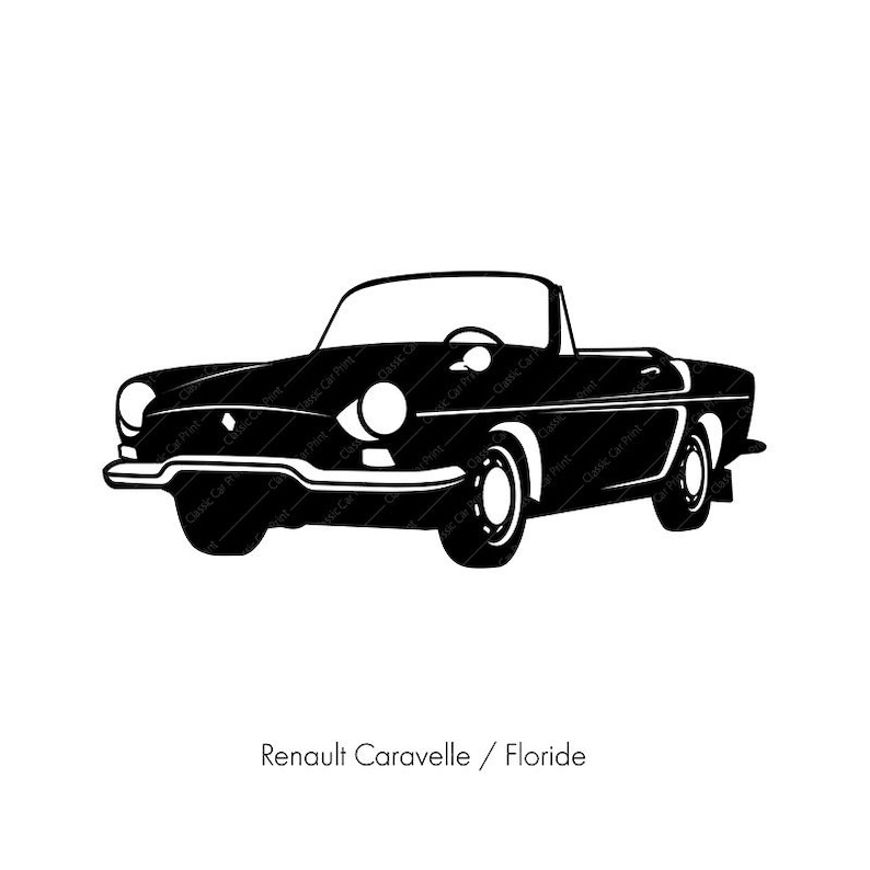 Renault Caravelle French Classic Car, Instant Digital Download Art ...