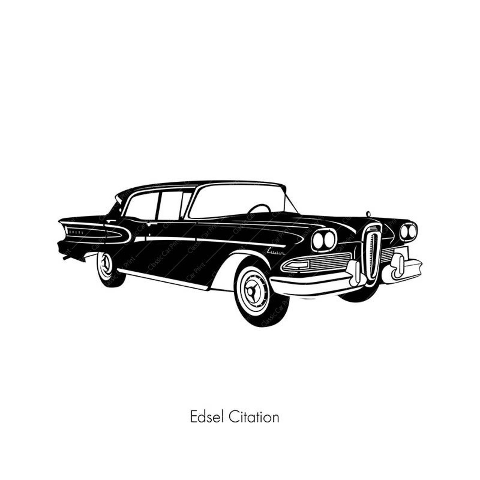 Ford Edsel Citation, American Classic Car Art, Oldtimer Illustration ...