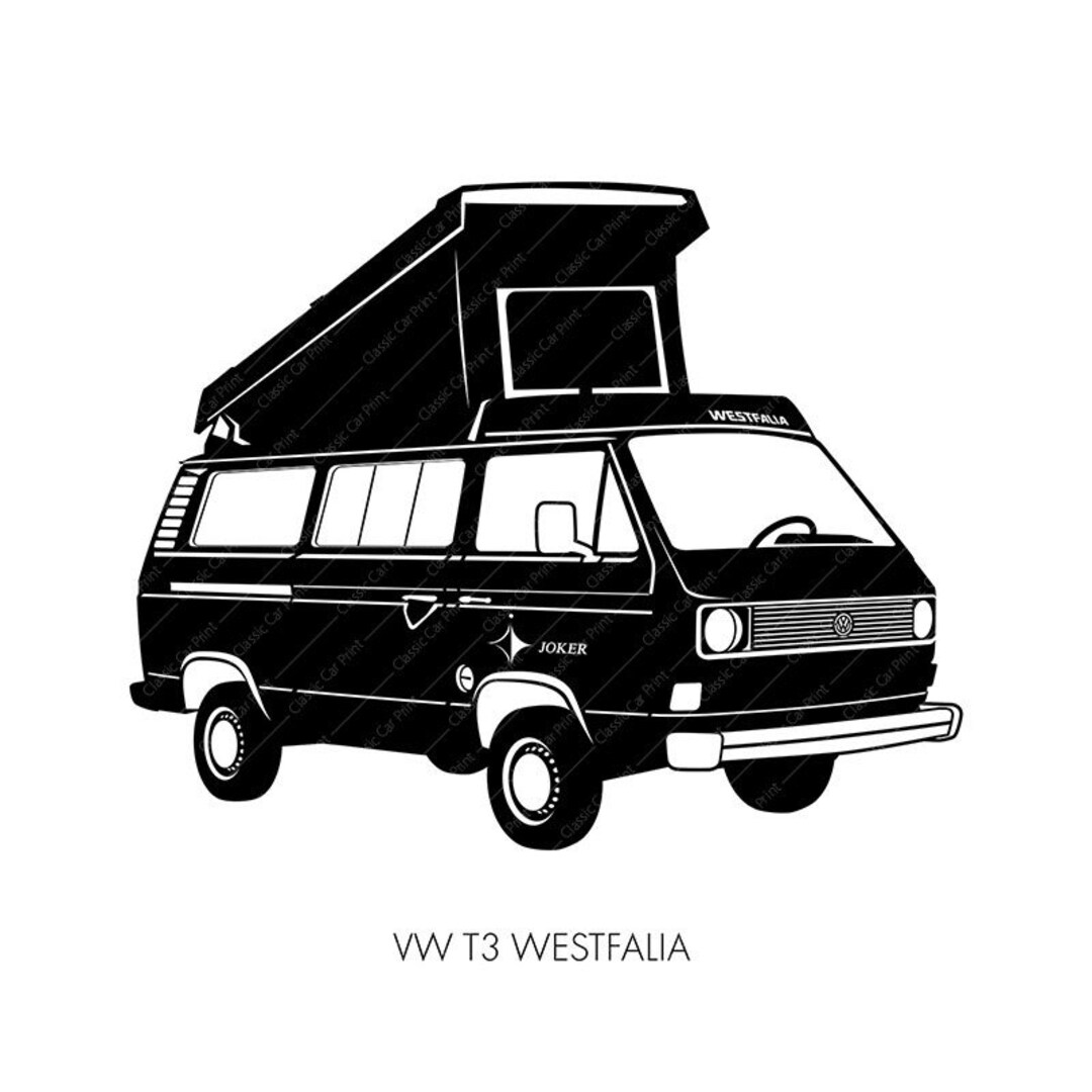 Volkswagen T3 Westfalia, Classic Car Poster, Instant Digital Wall Art ...