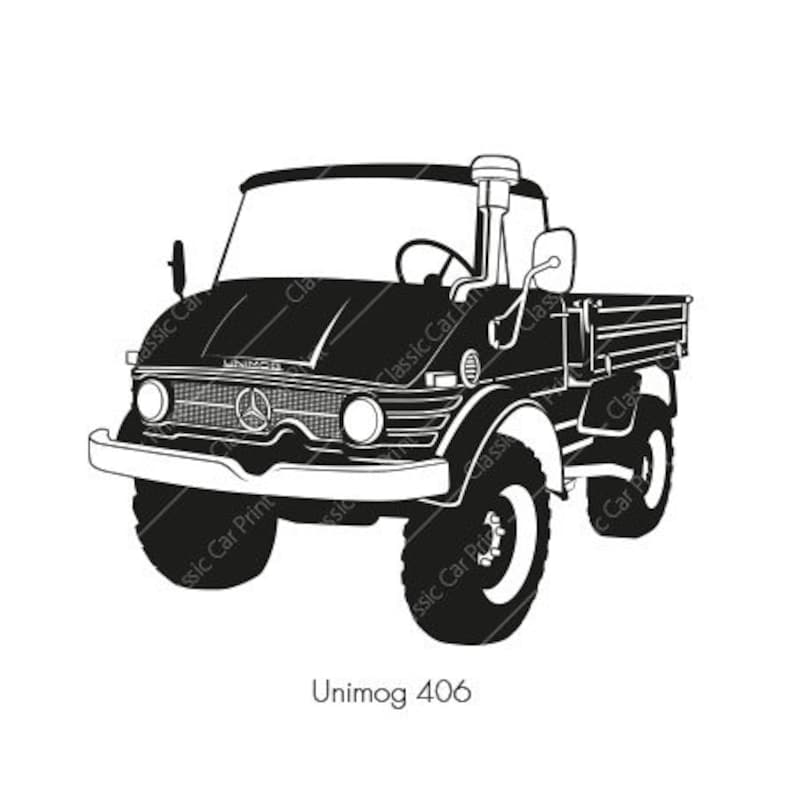 Mercedes Unimog 406, Classic Car Poster, Instant Digital Wall Art Print ...