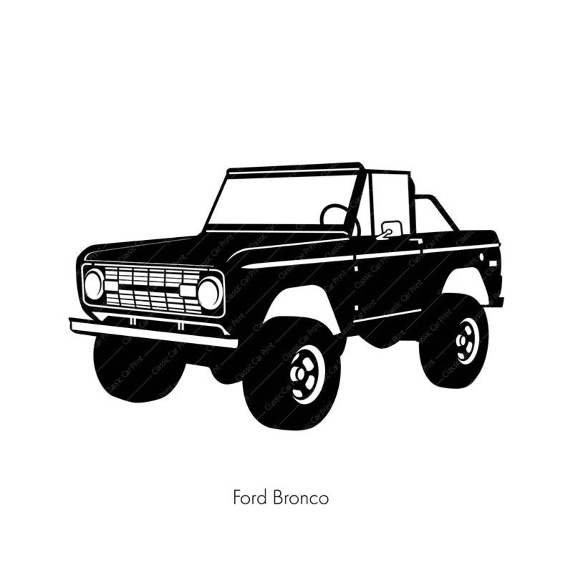 Ford Bronco, Classic Car Poster, Instant Digital Wall Art Print ...
