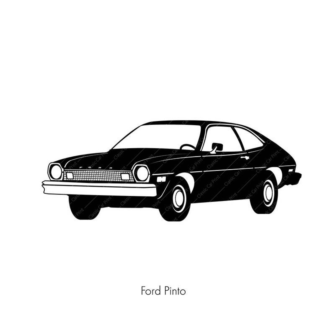 Ford Pinto, American Classic Car Poster, Oldtimer Illustration Retro ...