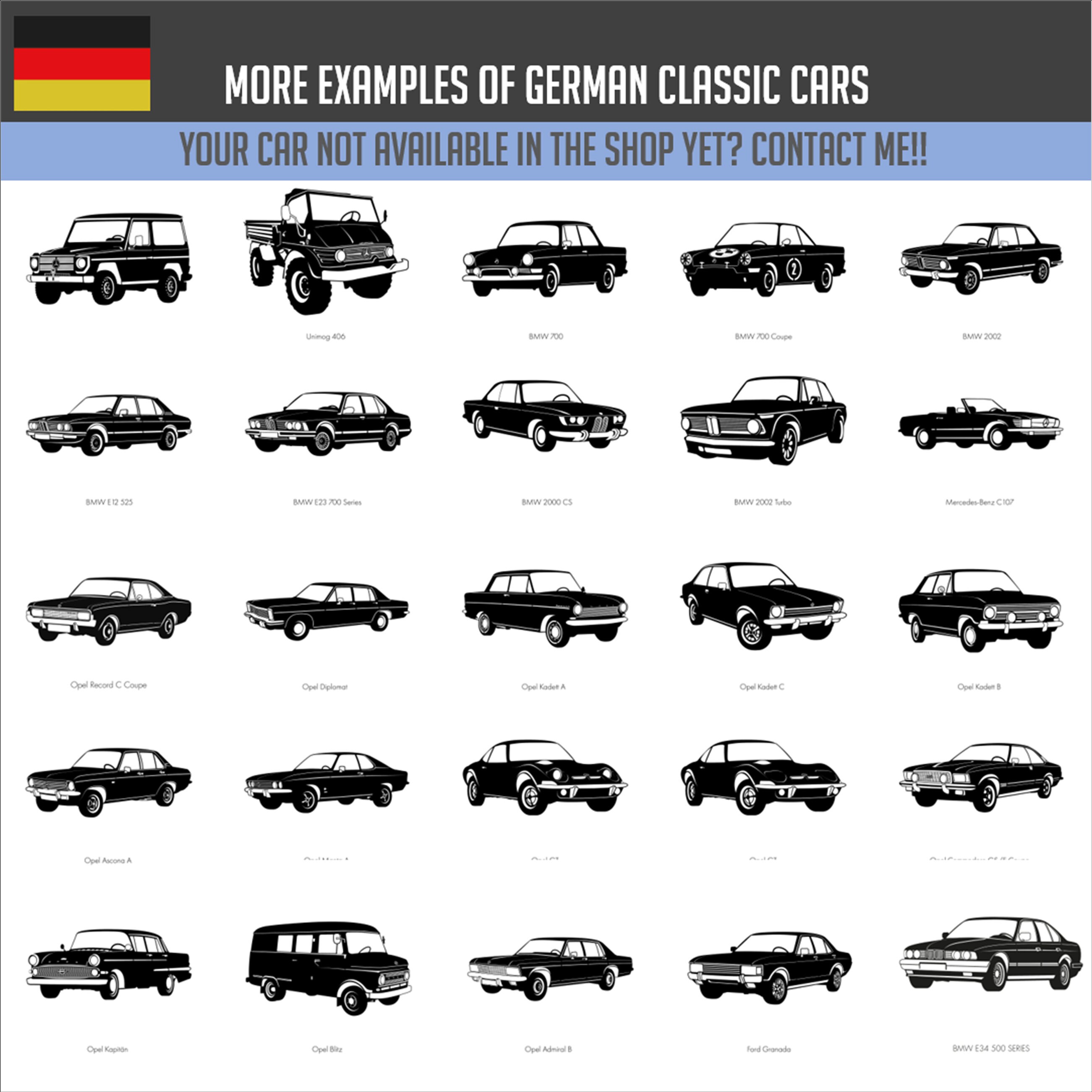 Ford Transit MK1, German Classic Van Poster, Oldtimer Illustration ...