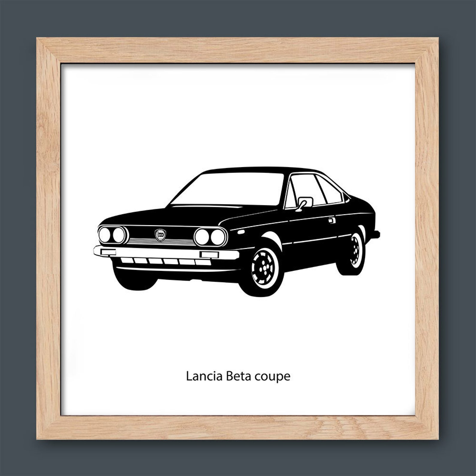 Lancia Beta Coupe, Italian Classic Car Poster Art, Oldtimer ...