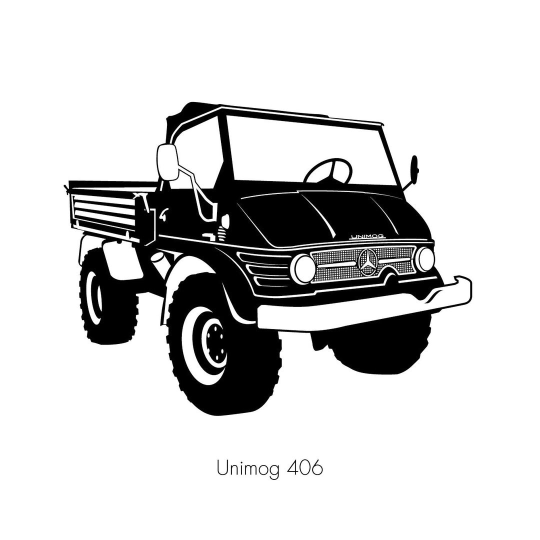 MB UNIMOG 406, Classic Car Poster, Instant Digital Wall Art Print ...