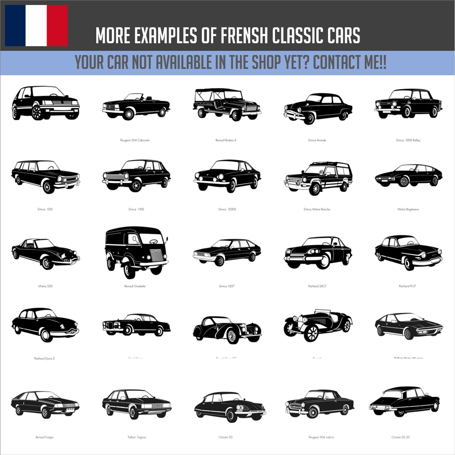 Peugeot 504 Dangel,classic Car Poster,vintage Car Wall Art Print, B&W ...