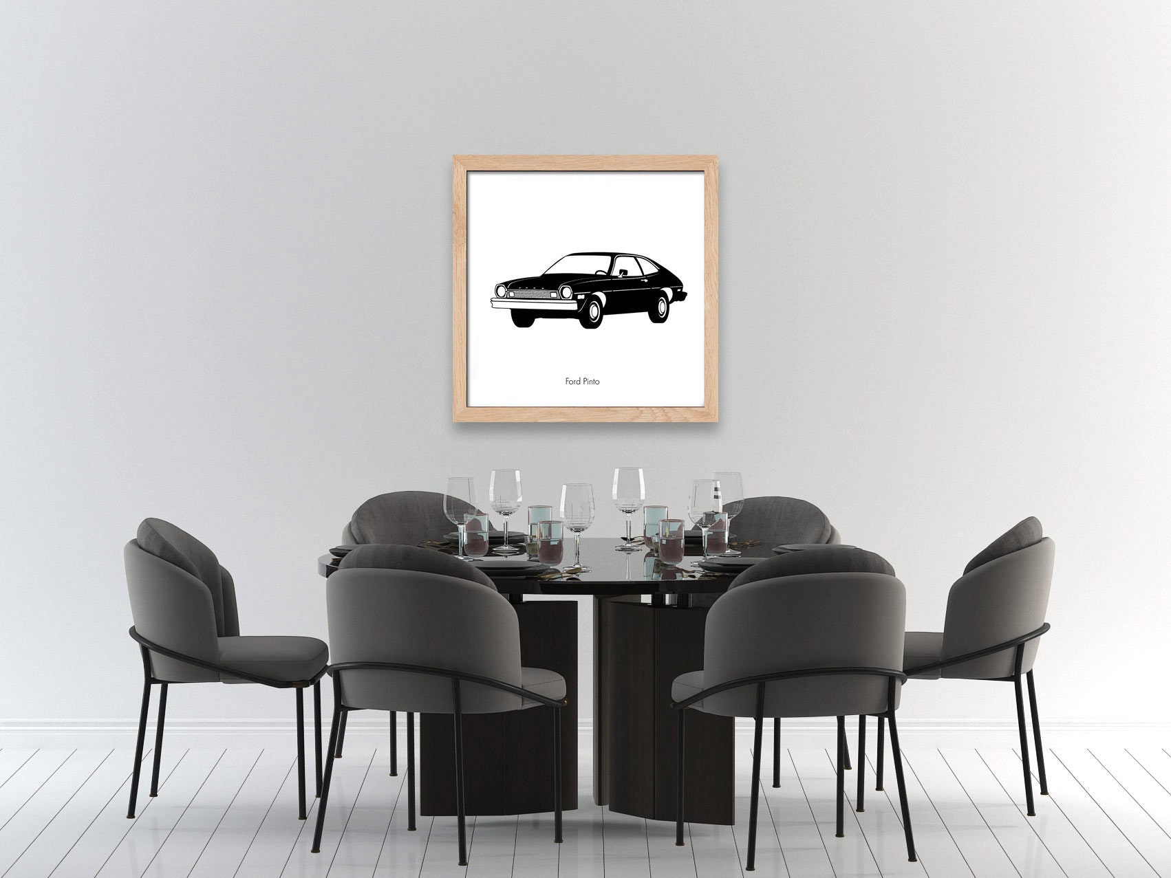 Ford Pinto, American Classic Car Poster, Oldtimer Illustration Retro ...