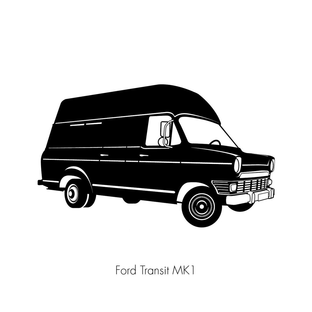 Ford Transit MK1, German Classic Van Poster, Oldtimer Illustration ...