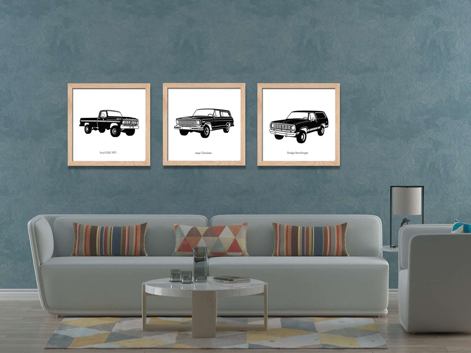 Ford F250 1971, USA Classic Car Poster, Pick-up Ford, American Classic ...