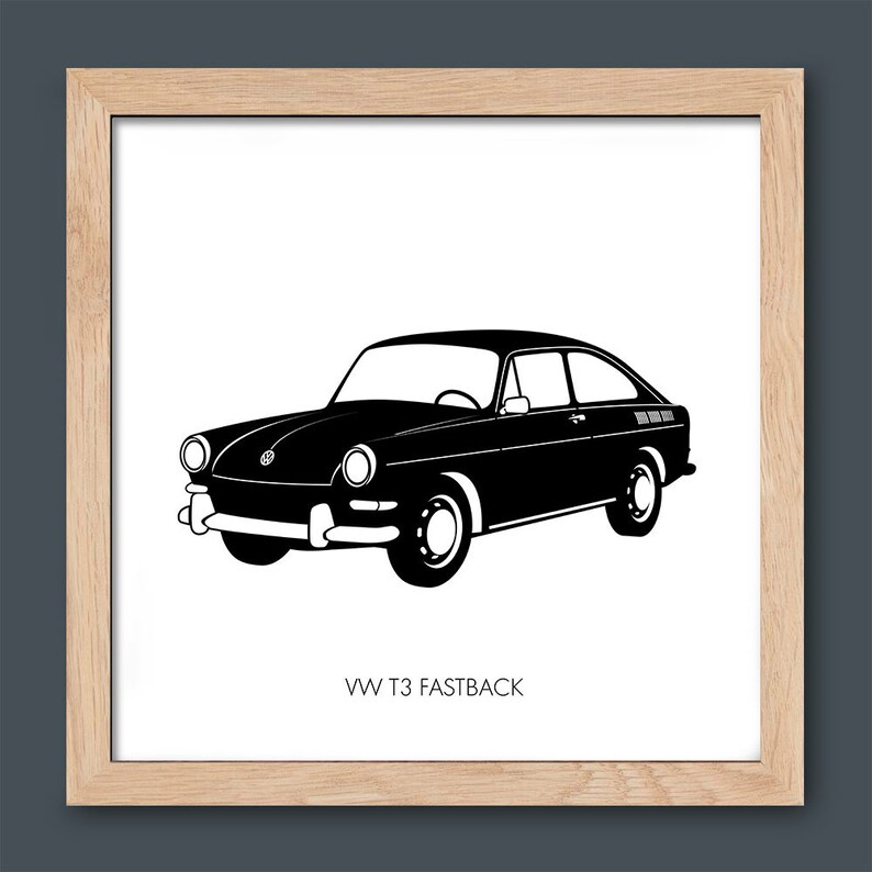 Volkswagon T31600 TL Fastback Classic Car Poster, Instant Digital Wall ...