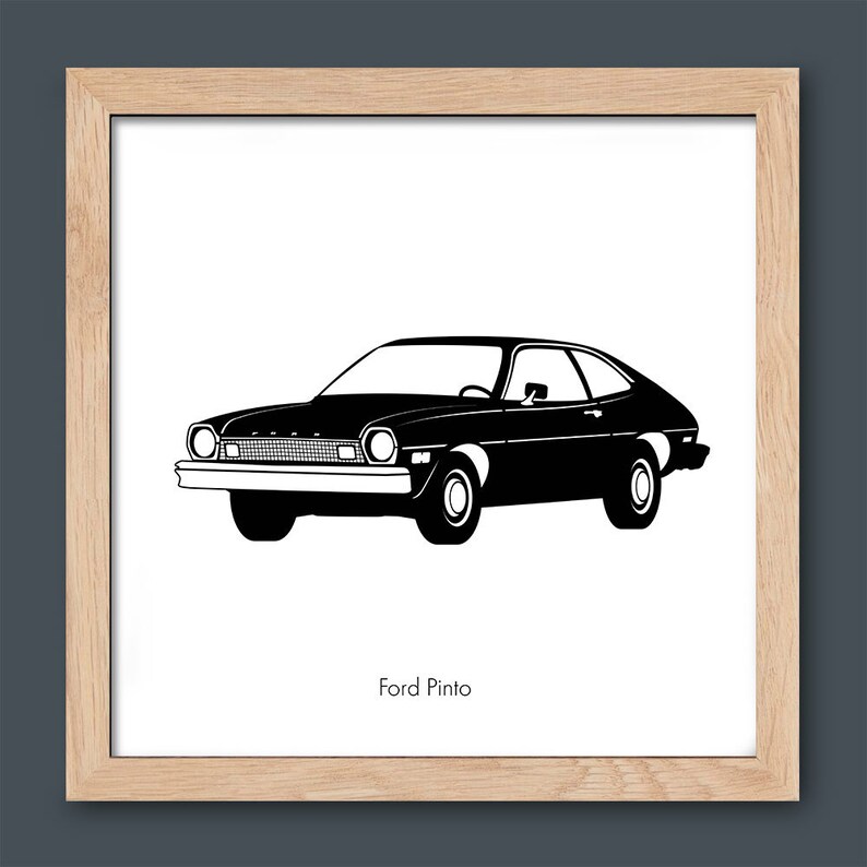 Ford Pinto, American Classic Car Poster, Oldtimer Illustration Retro ...