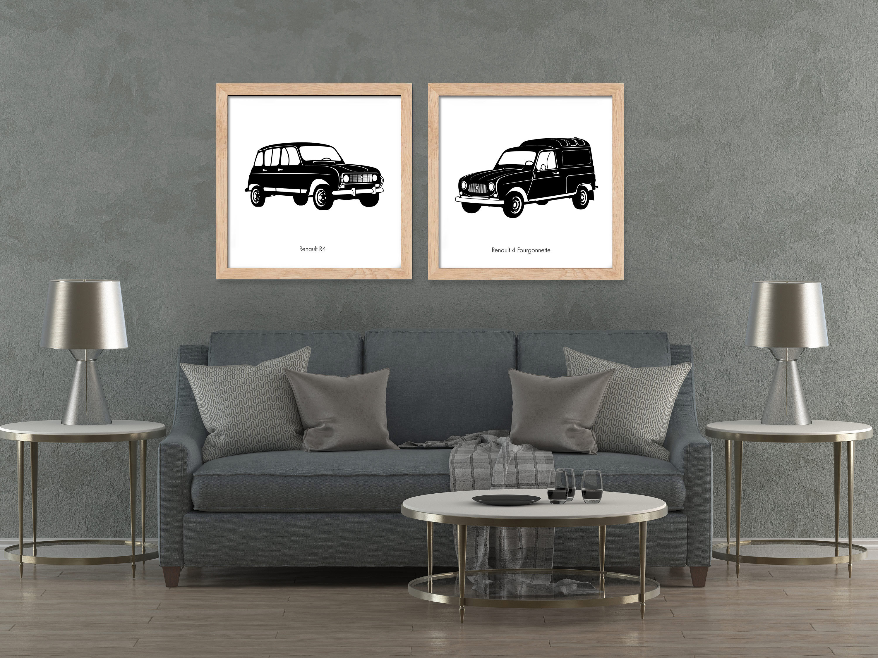 Renault 4 Classic Car Poster, Instant Digital Wall Print, French ...