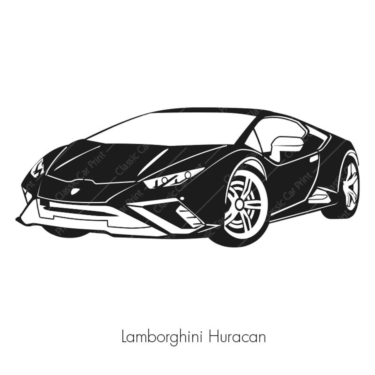 Lamborghini Huracan Classic Car Poster, Instant Digital Wall Art Print ...