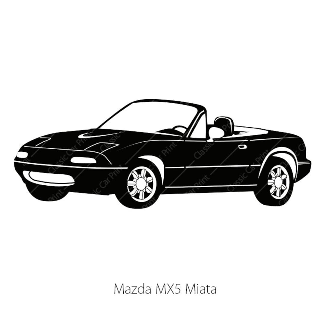 Mazda MX5 Miata, Classic Car Art Poster, Instant Digital Download ...