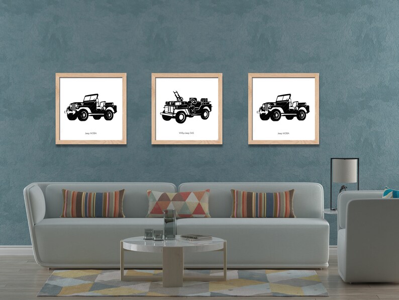 Willys Jeep, Classic Car Poster, Instant Digital Wall Art Print ...