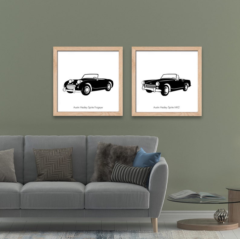 Austin Healey Sprite MK2, Classic Car Poster, Instant Digital Download ...