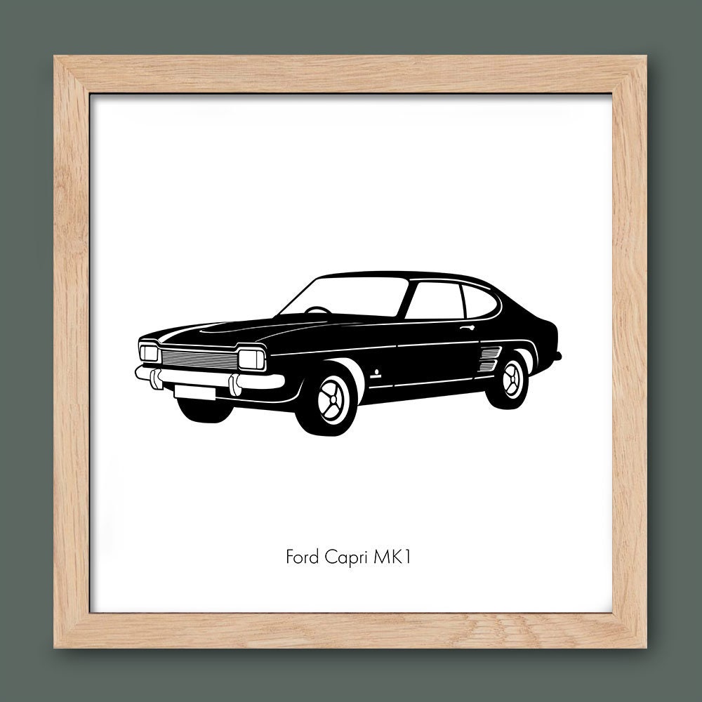 Ford Capri MK1, British Classic Car Poster Art, Oldtimer Illustration ...