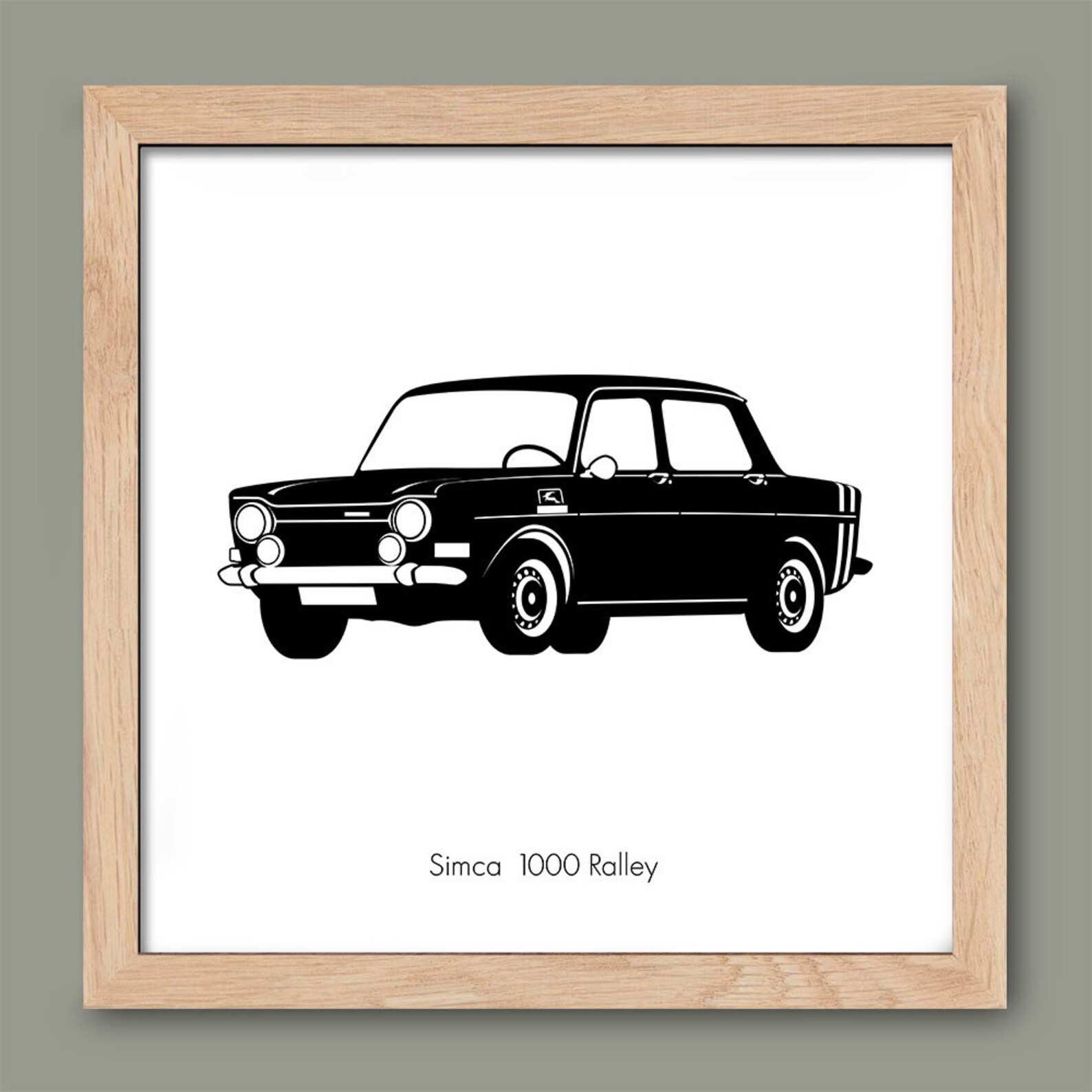 Simca 1000 Rally Classic Car Poster, Instant Digital Wall Art Print ...