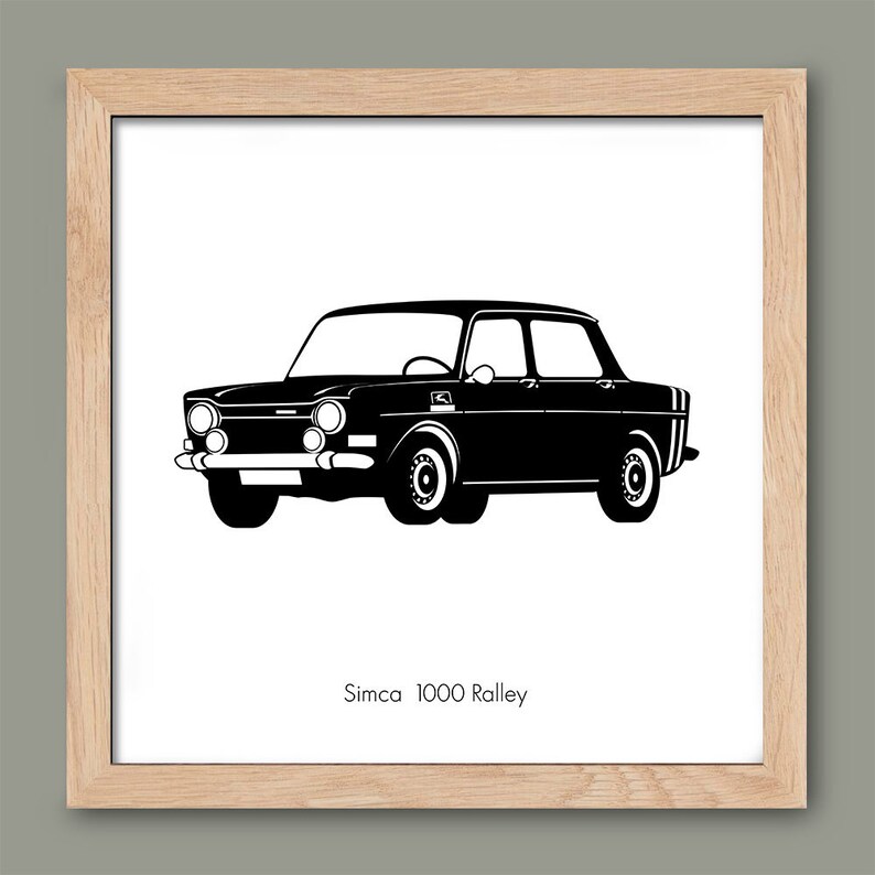 Simca 1000 Rally Classic Car Poster, Instant Digital Wall Art Print ...