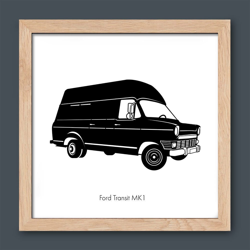 Ford Transit MK1, German Classic Van Poster, Oldtimer Illustration ...